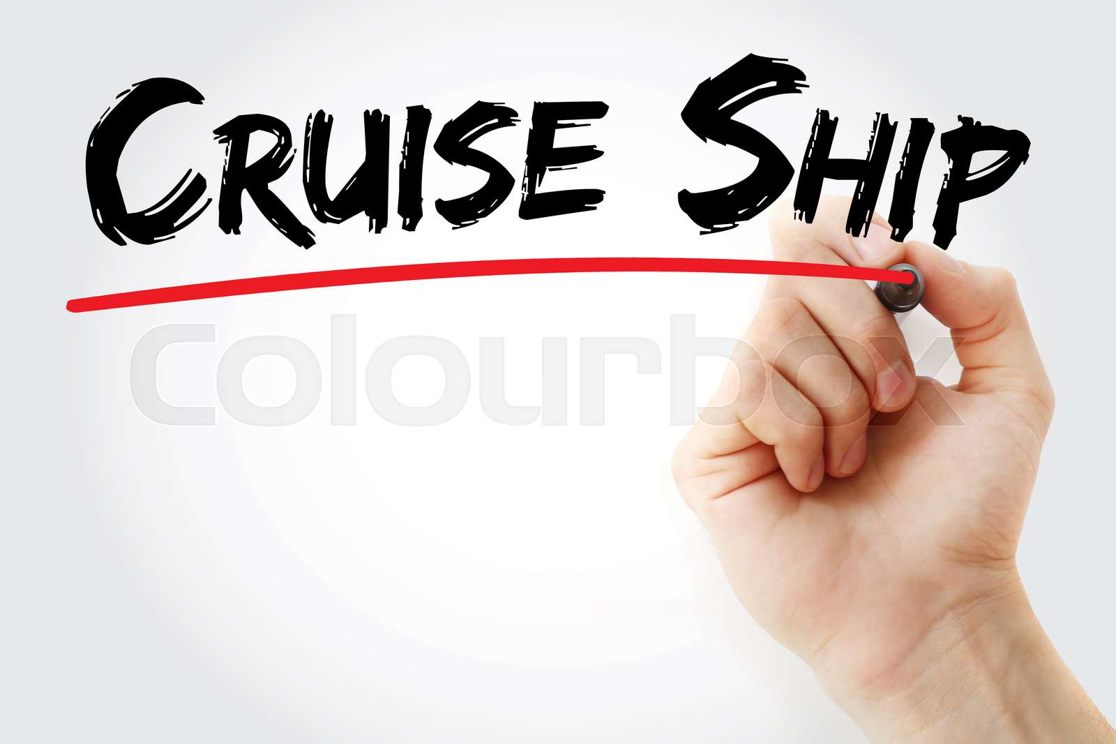 Hand writing Cruise ship with marker | Stock image | Colourbox