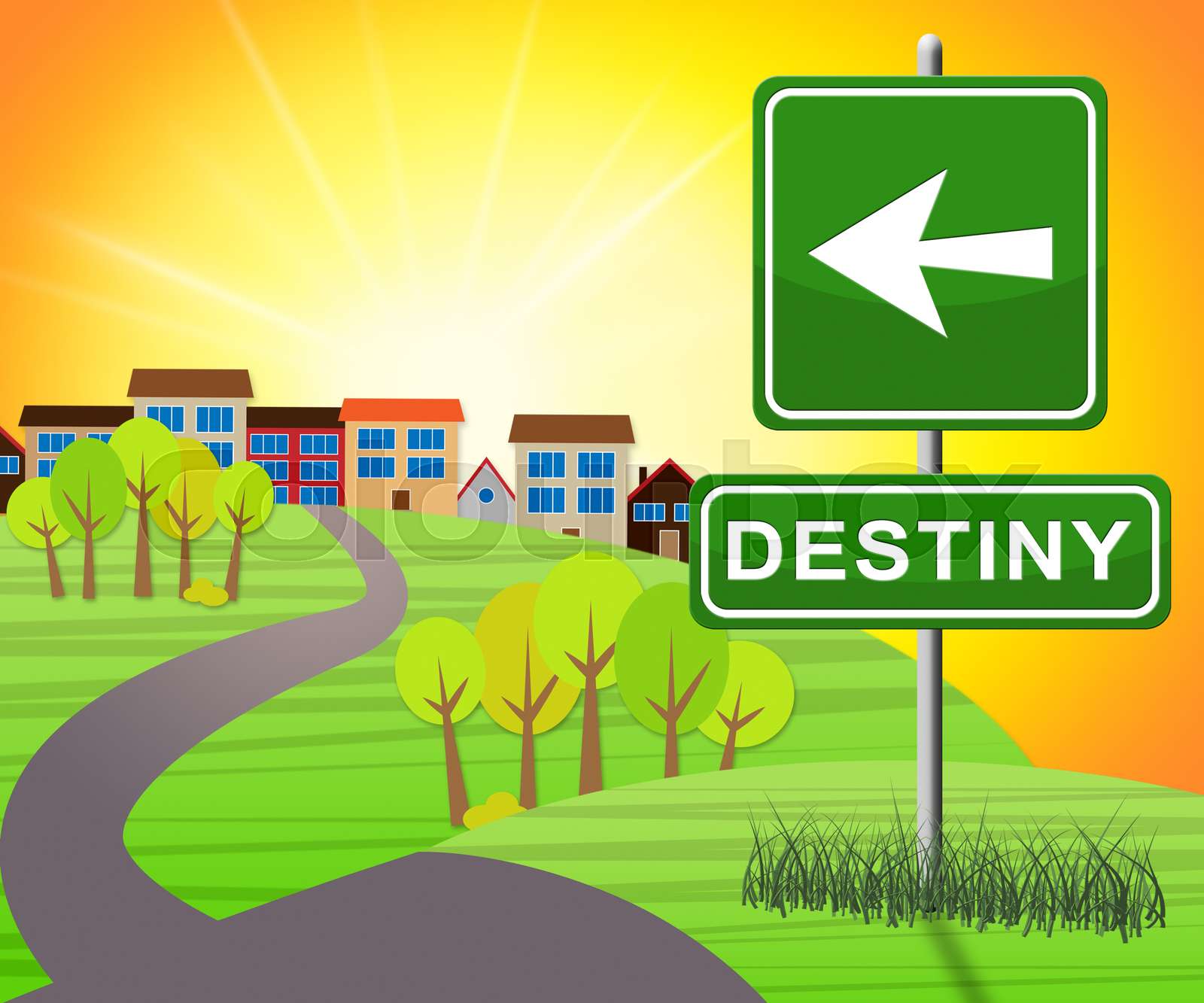 Destiny Sign Represents Progress And Future 3d Illustration | Stock ...