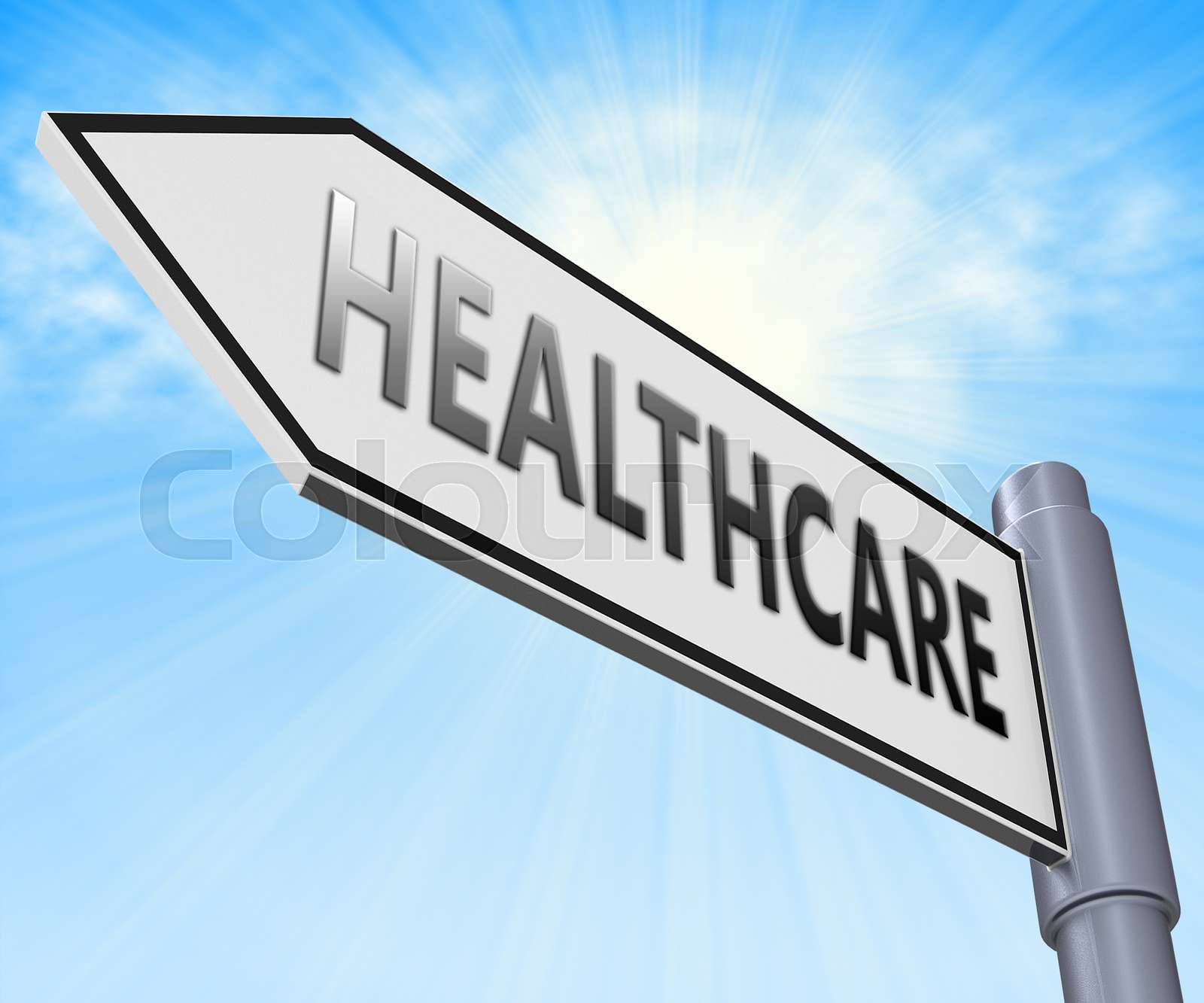 Healthcare Sign Representing Medical Wellbeing 3d Illustration | Stock ...