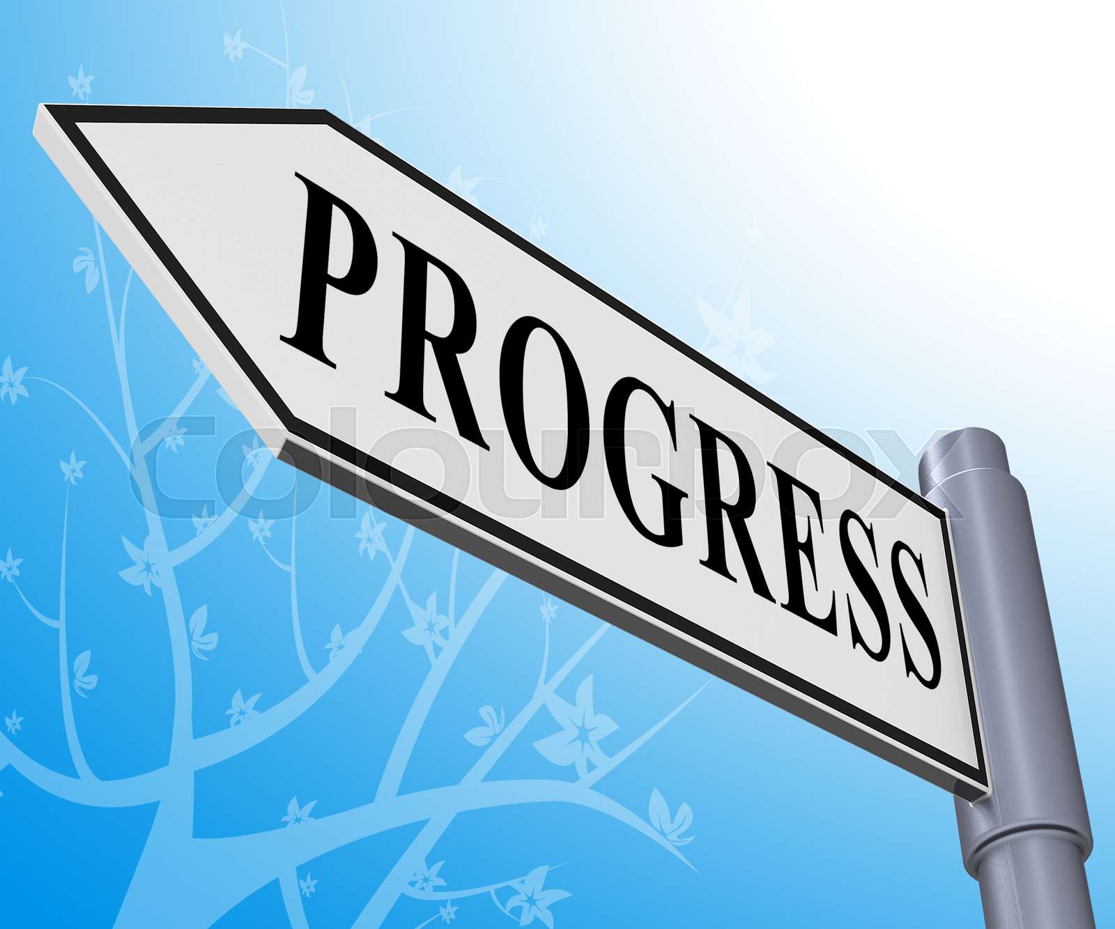 Progress Sign Representing Improvement Growth 3d Illustration | Stock ...