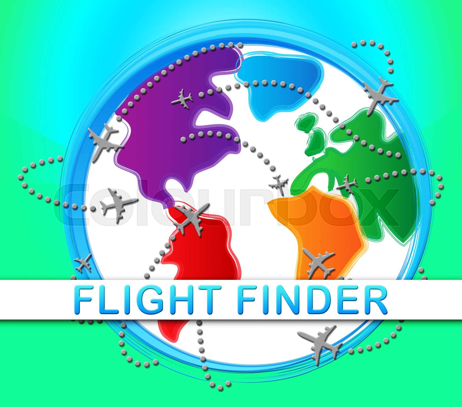 Flight Finder Indicating Flights Research 3d Illustration | Stock image ...