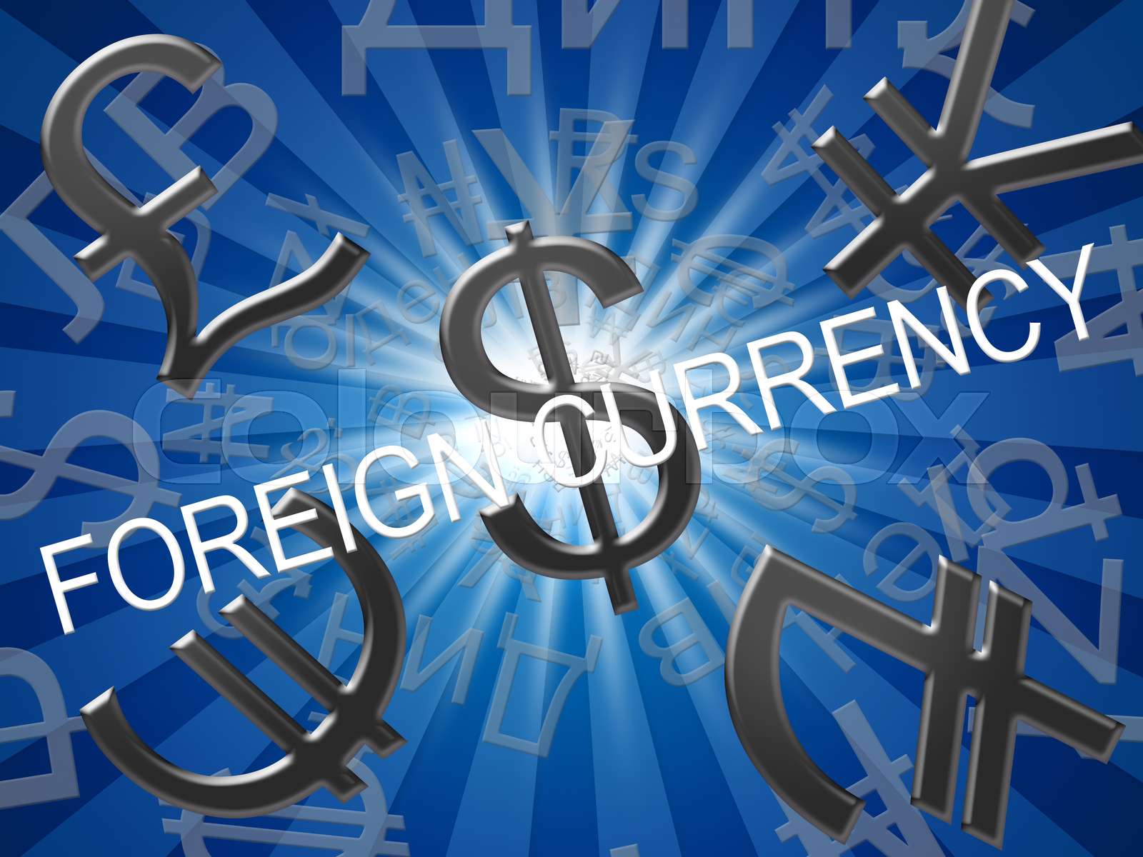 Foreign Currency Meaning Forex Rate 3d Illustration Stock Image