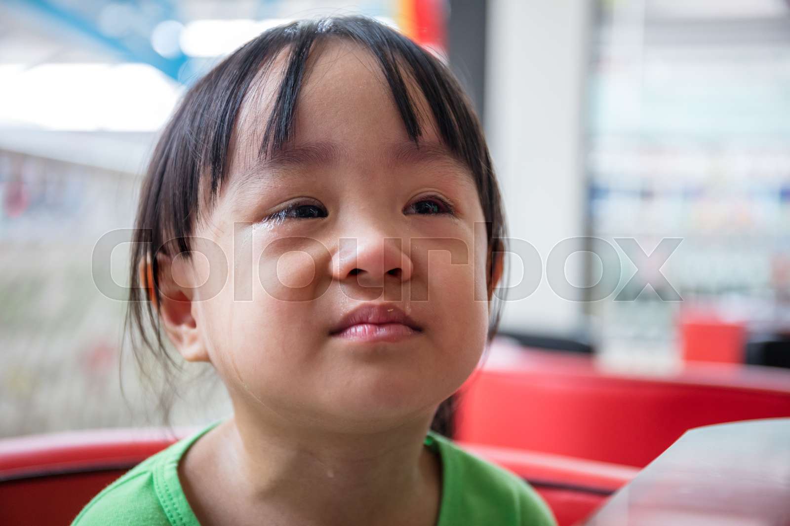 Crying Asian Chinese little girl | Stock image | Colourbox
