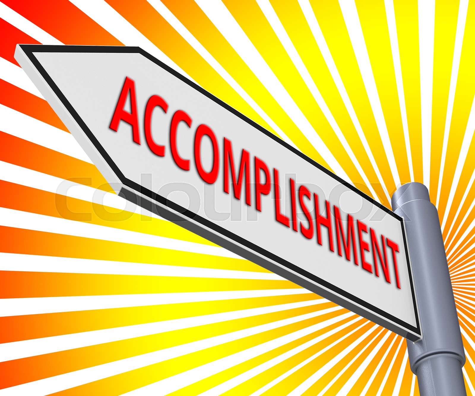 Accomplishment Sign Meaning Success Progress 3d Illustration | Stock ...