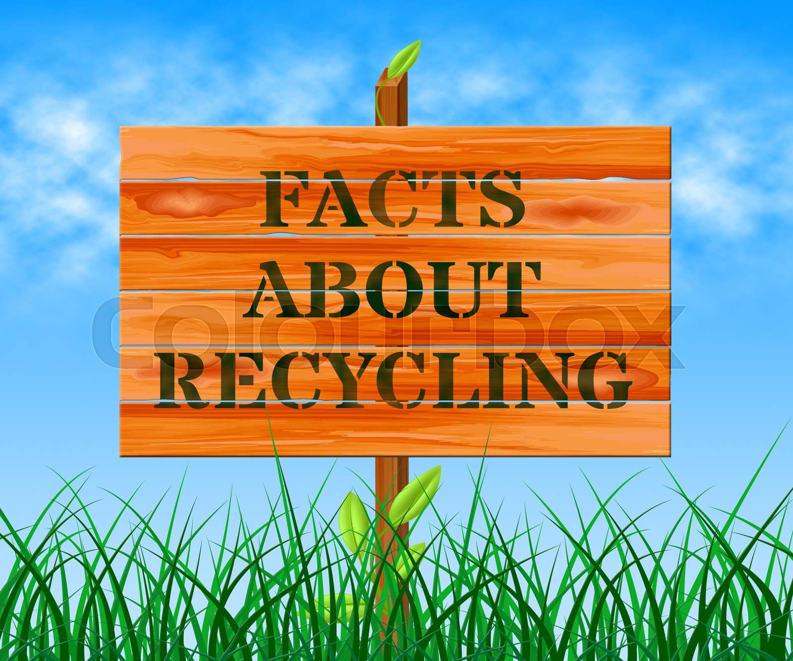 Facts About Recycling Means Recycle Info 3d Illustration | Stock image ...
