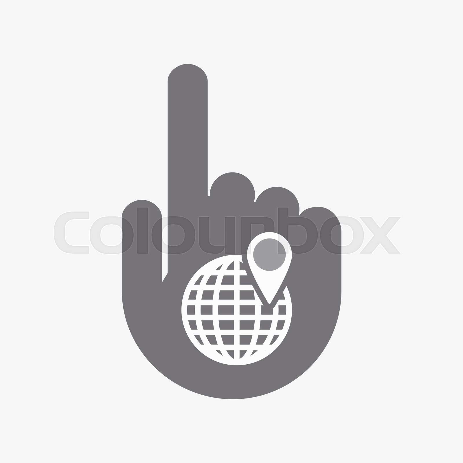 Isolated pointing hand with a world globe | Stock vector | Colourbox