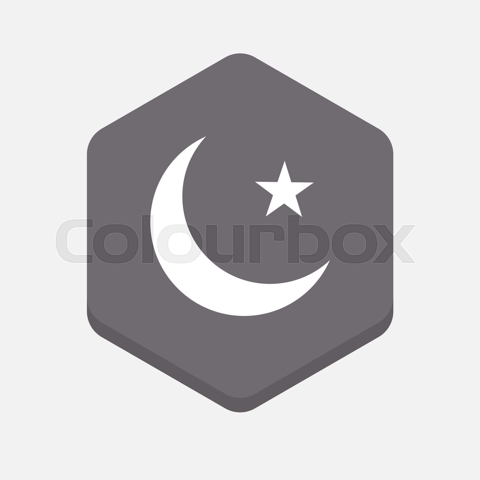 Isolated hexagonal signal with an islam sign | Stock vector | Colourbox