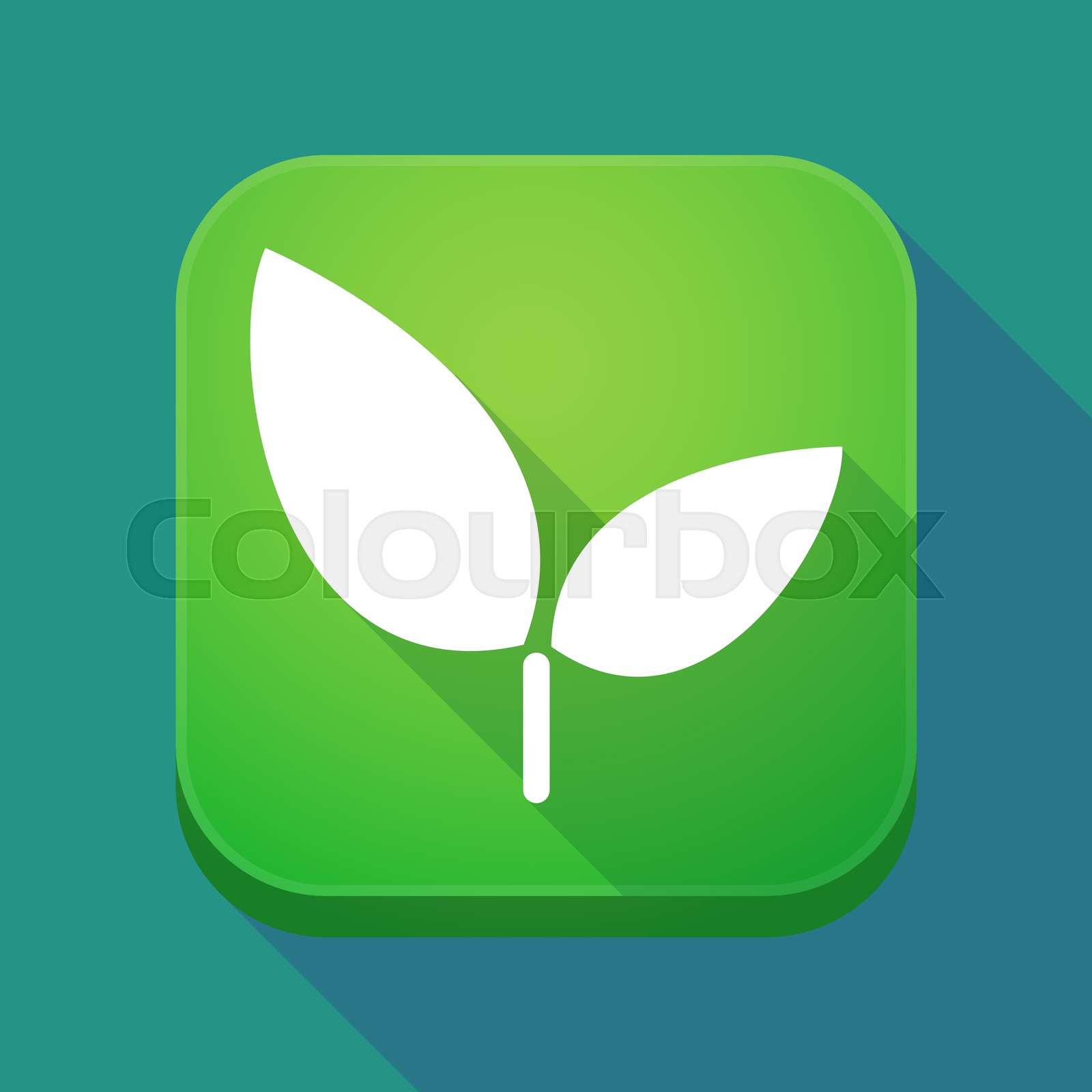 Long shadow app icon with a plant | Stock vector | Colourbox