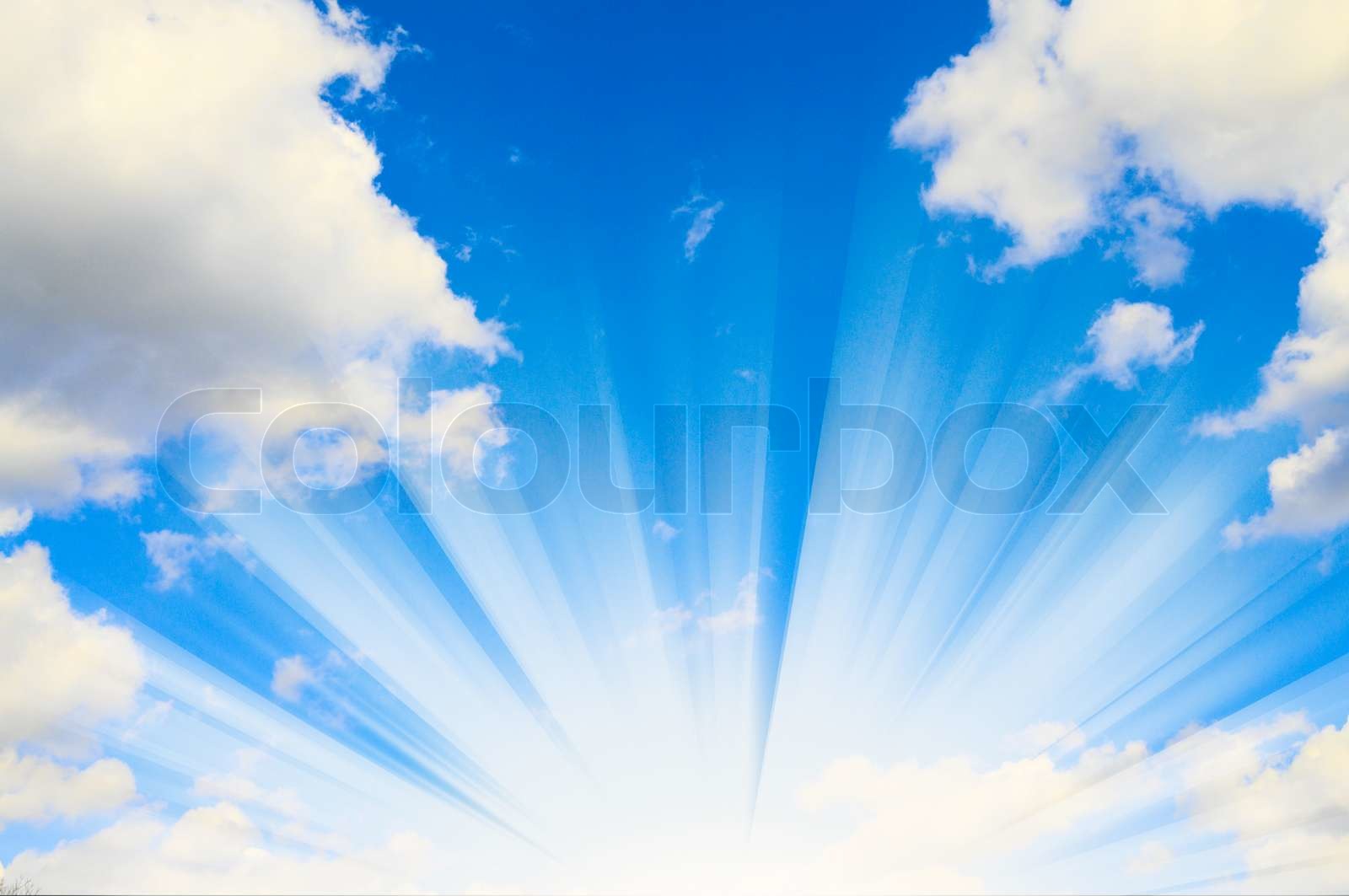 Sunrise and beautiful blue sky with clouds | Stock image | Colourbox