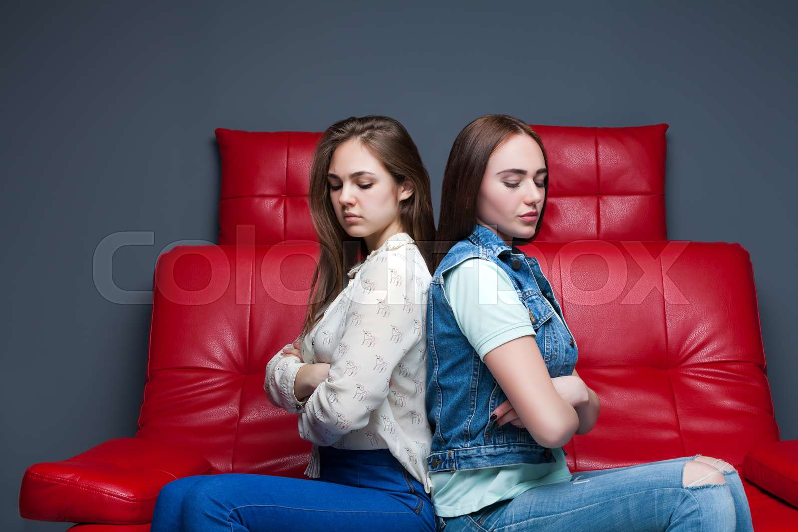 Women quarrel,two quarreling girlfriends | Stock image | Colourbox