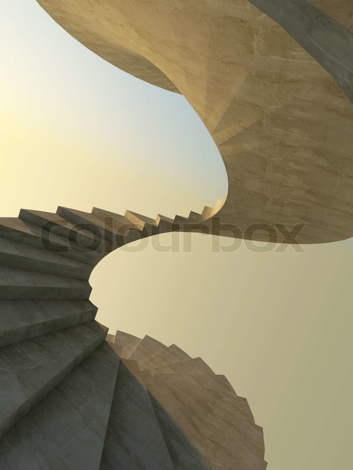 Concrete spiral staircase as a metaphor of success | Stock image ...