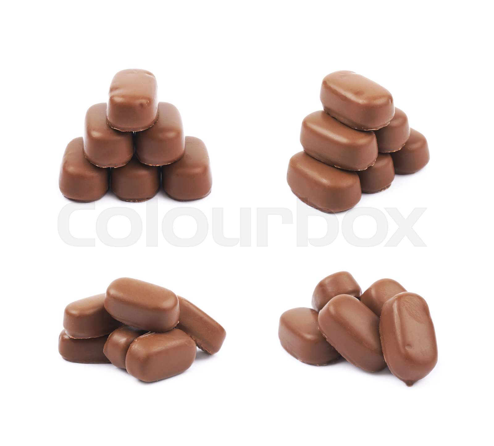 Chocolate coated toffee candy isolated | Stock image | Colourbox