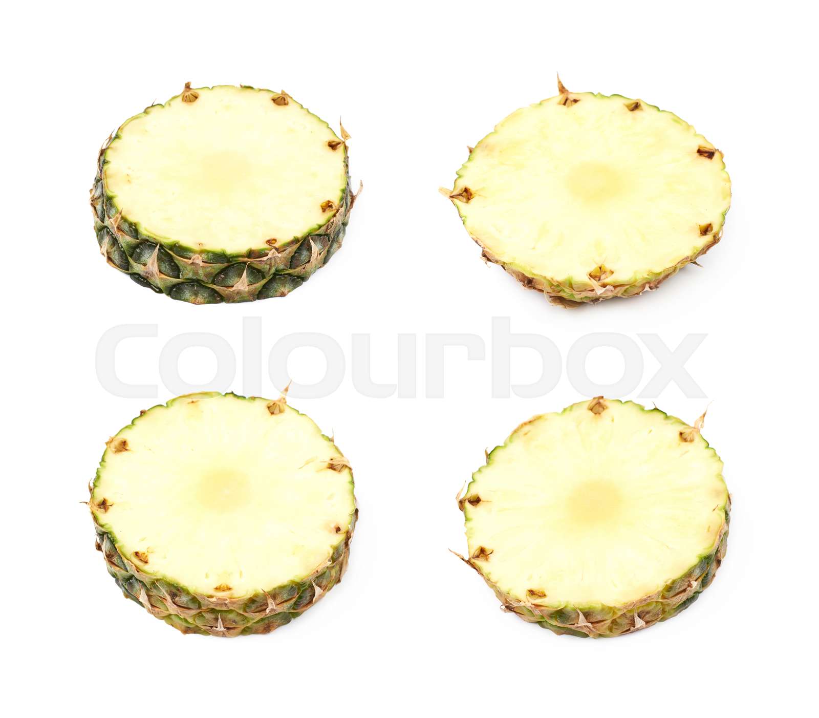Cross-section pineapple slice isolated | Stock image | Colourbox