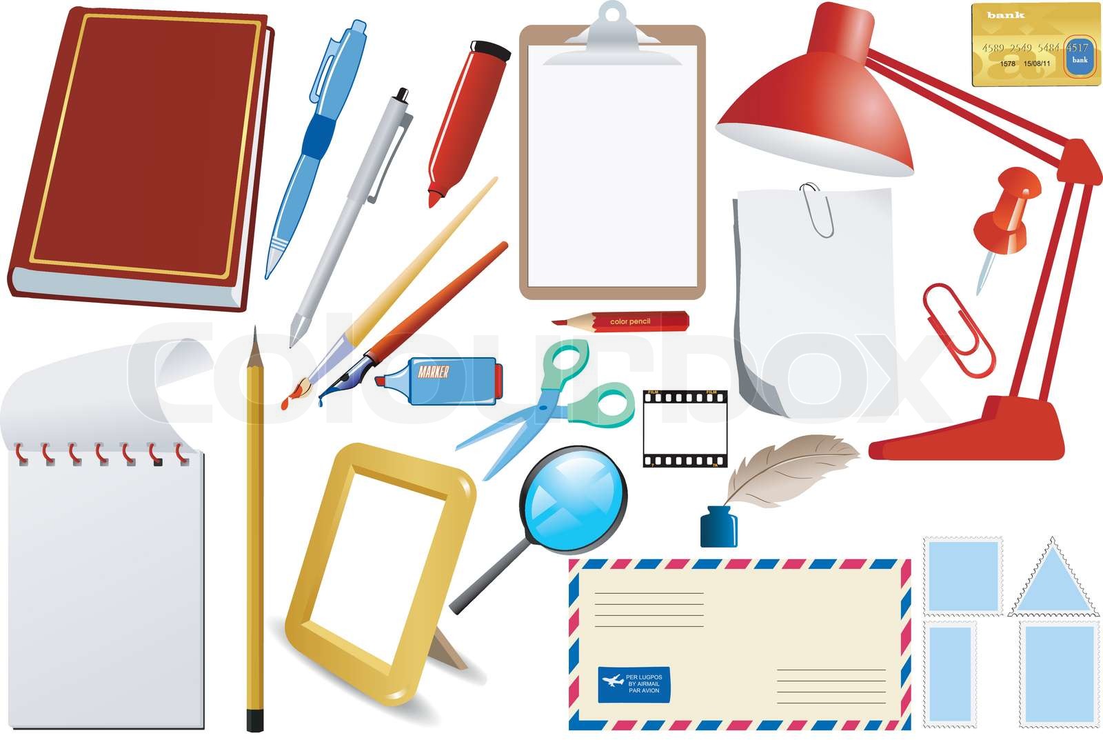 Set of office objects | Stock vector | Colourbox