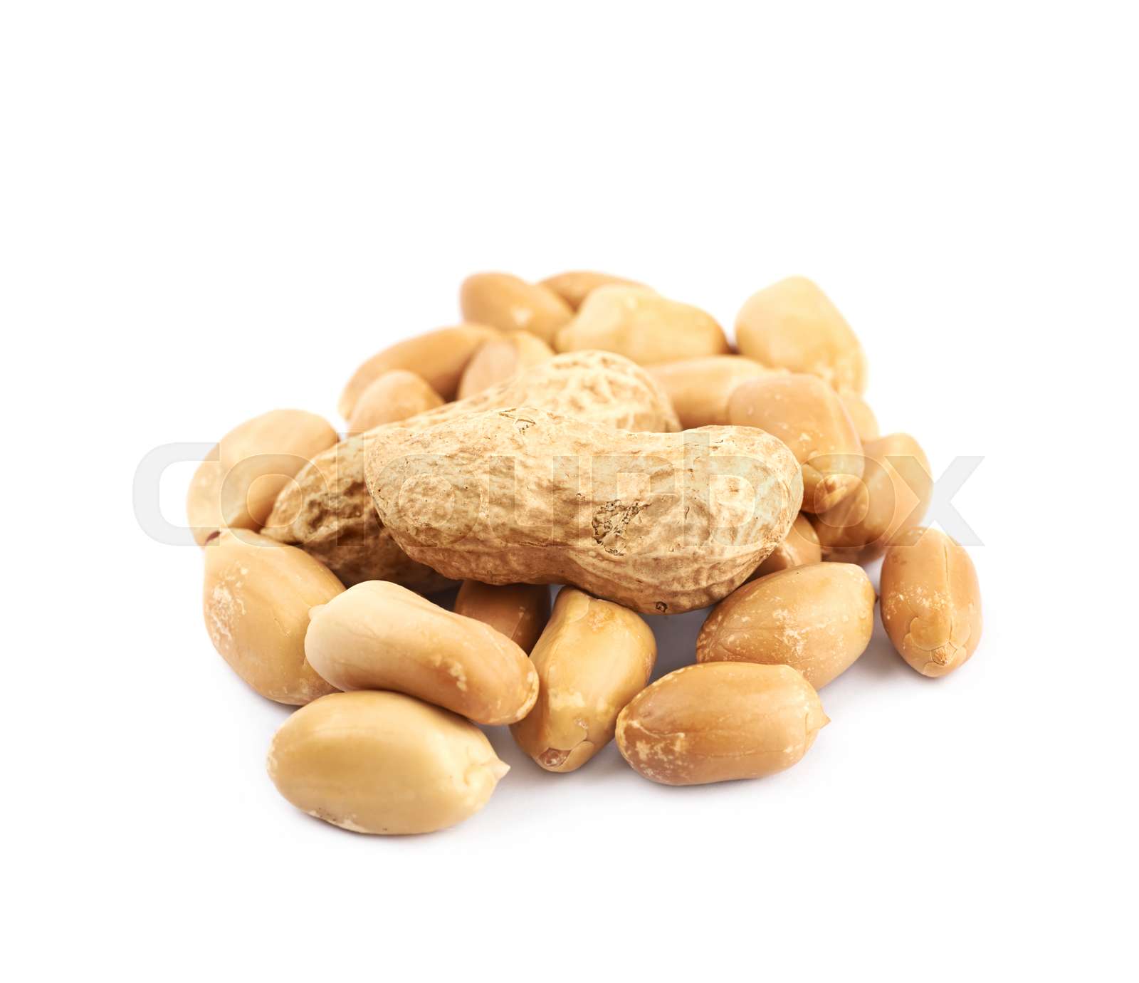 Pile of peanuts isolated | Stock image | Colourbox