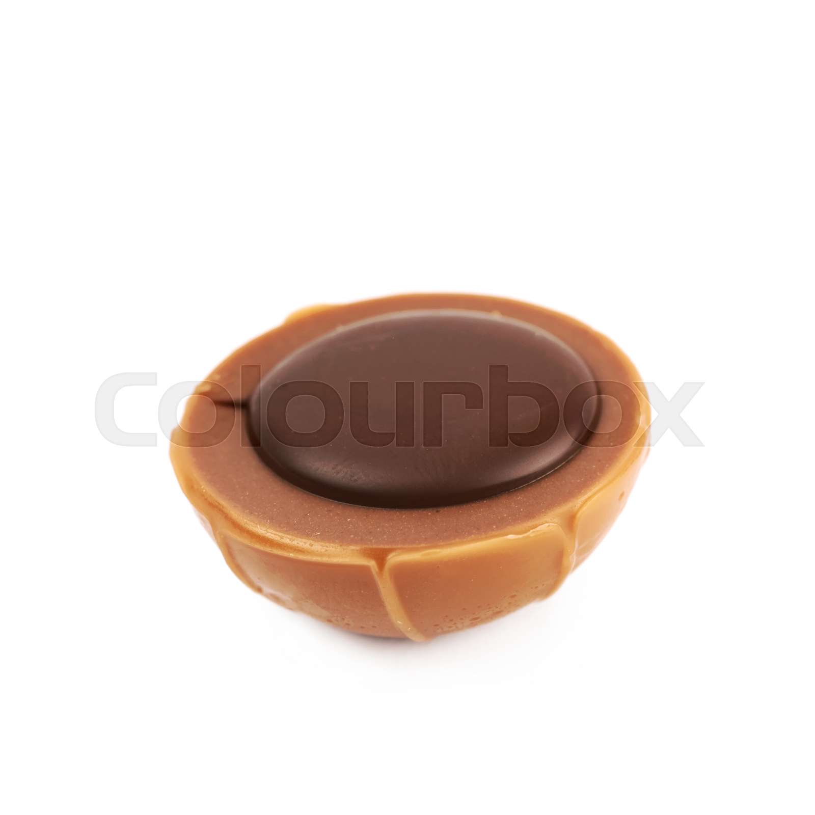 Toffee caramel chocolate candy isolated | Stock image | Colourbox