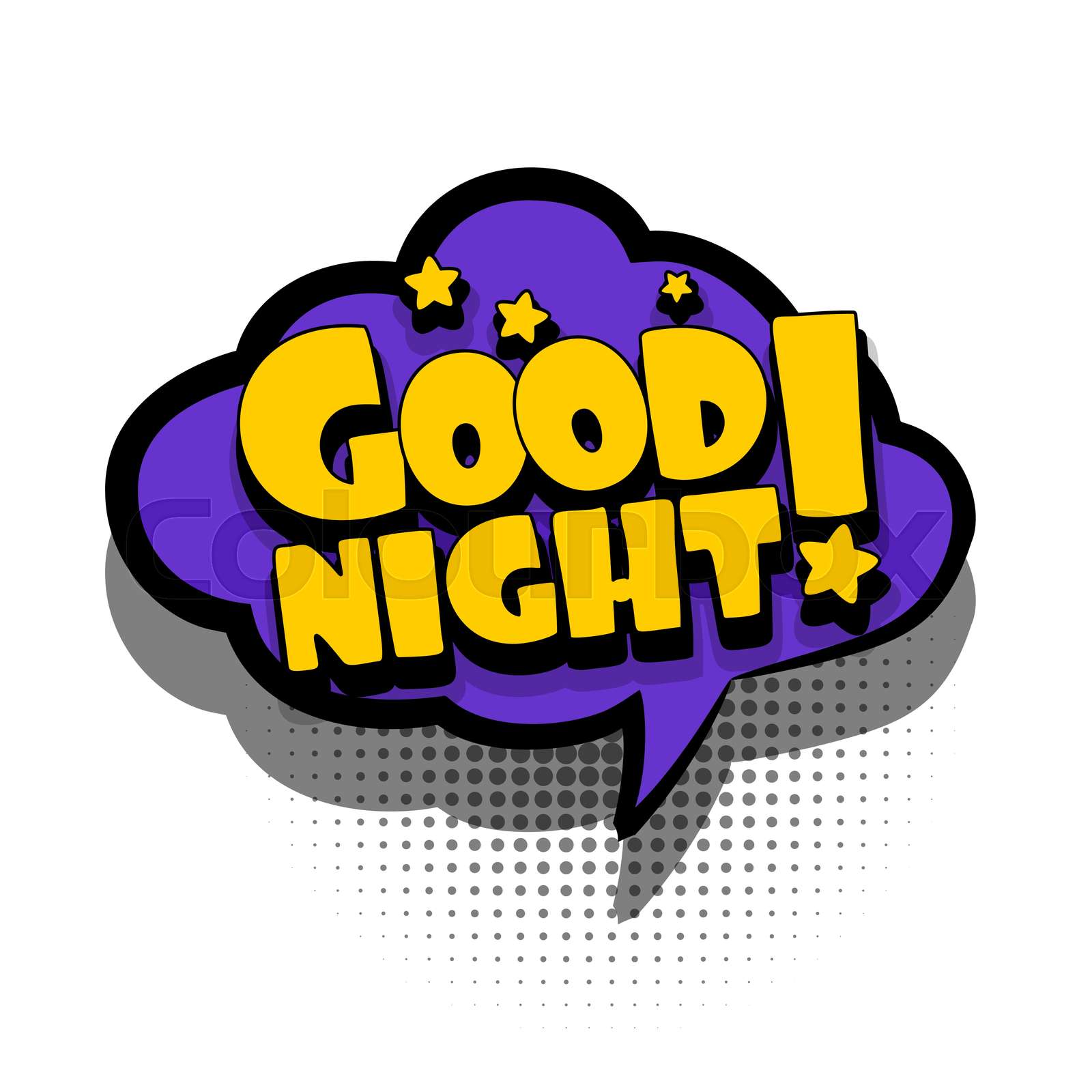 Comic book text bubble advertising GOOD NIGHT | Stock vector | Colourbox
