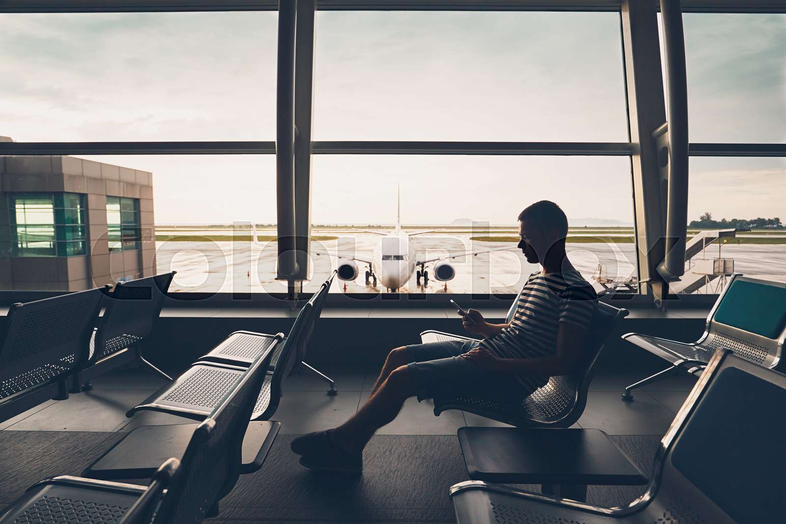 Waiting for flight | Stock image | Colourbox
