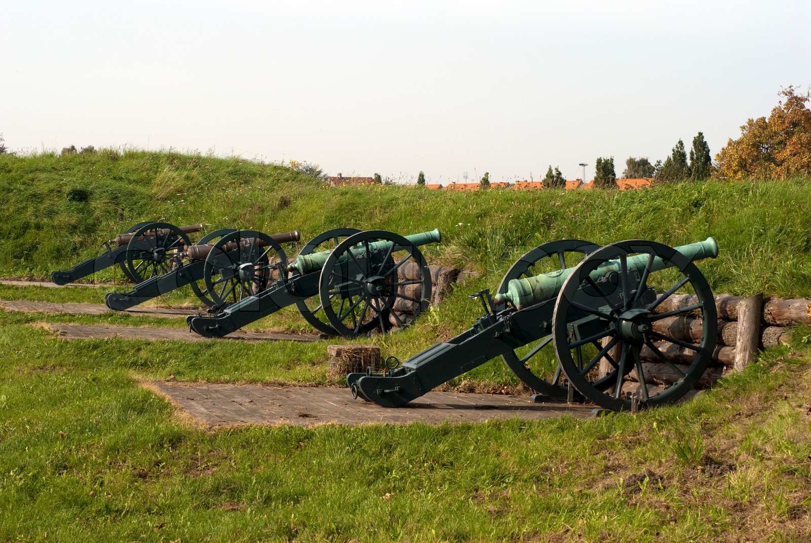 Four vintage mobile cannons | Stock image | Colourbox