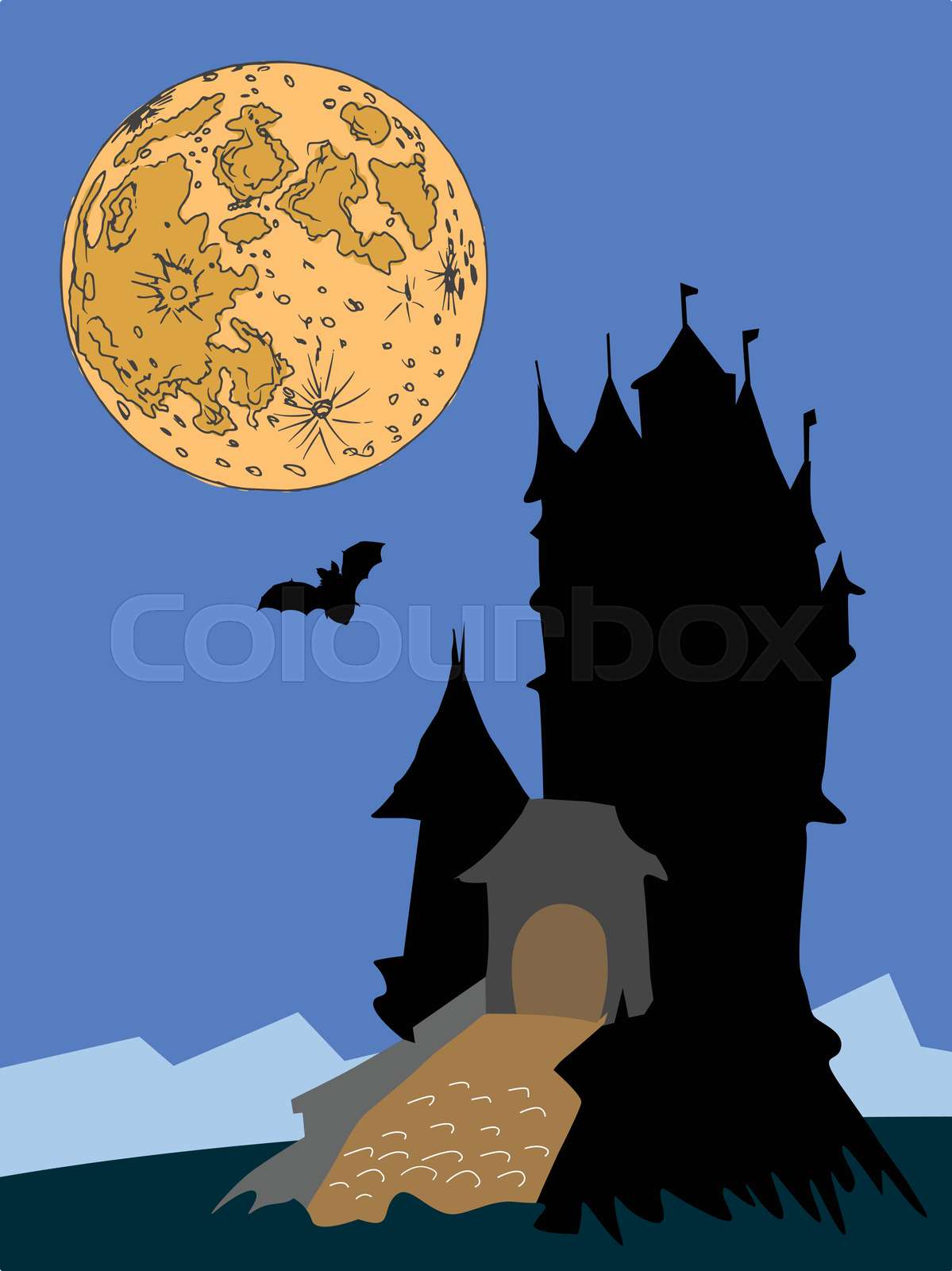 castle at night | Stock vector | Colourbox