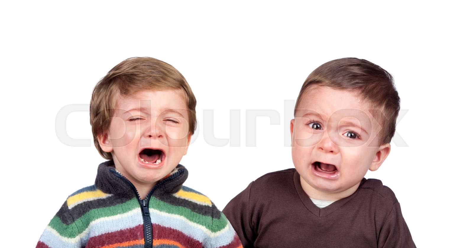 Little brothers crying | Stock image | Colourbox