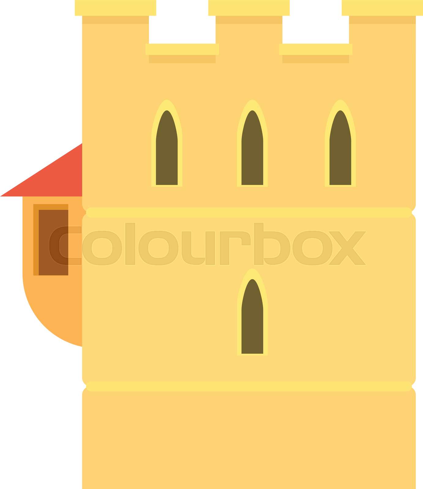 burg, turm, cartoon | Stock-Vektor | Colourbox