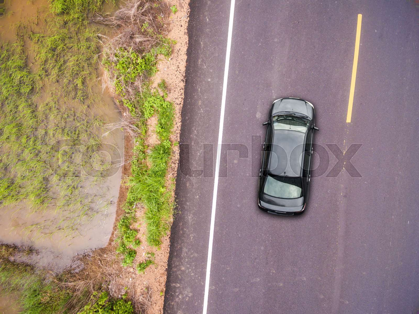 Aerial top view over the road and highway | Stock image | Colourbox