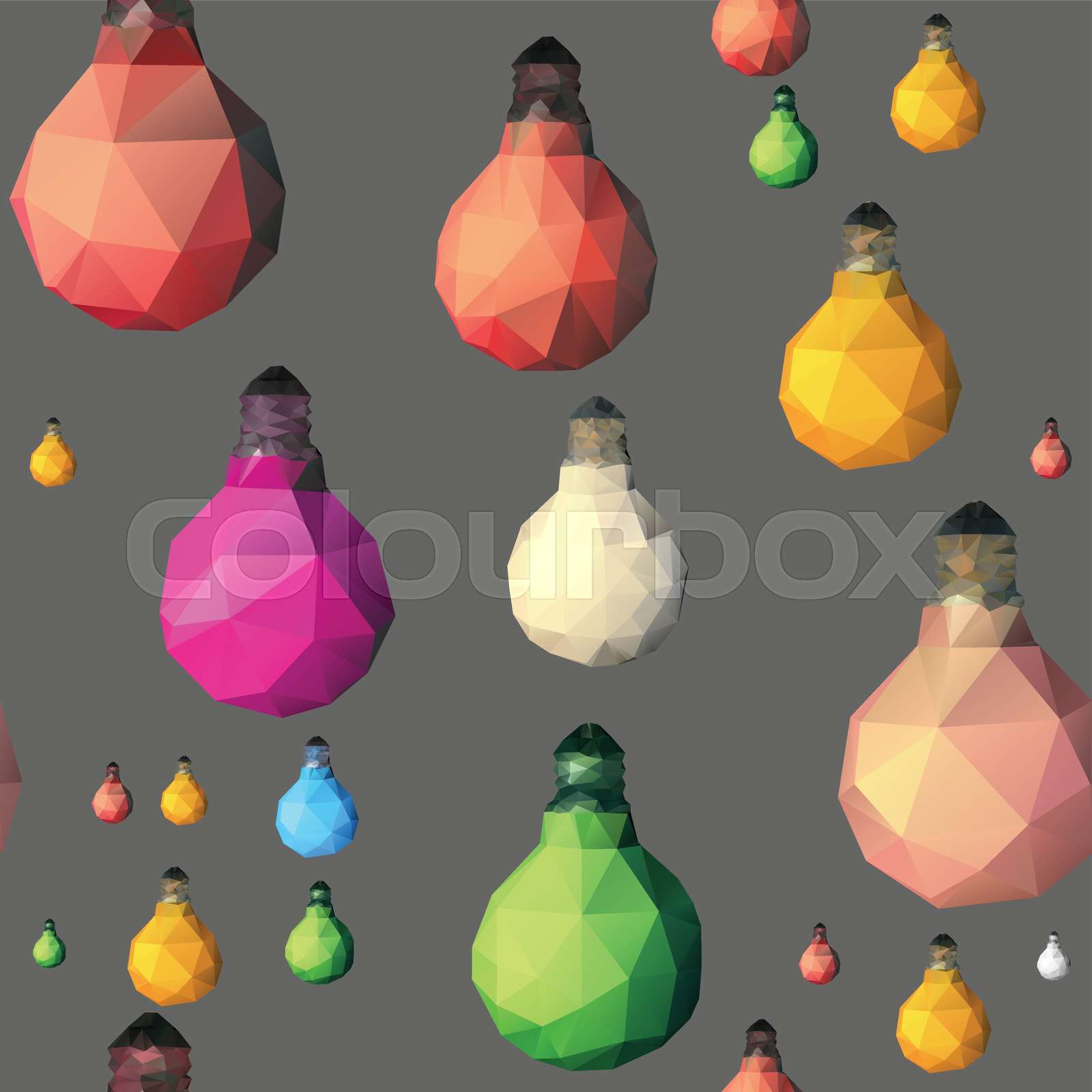 low poly light bulb. Seamless pattern | Stock vector | Colourbox