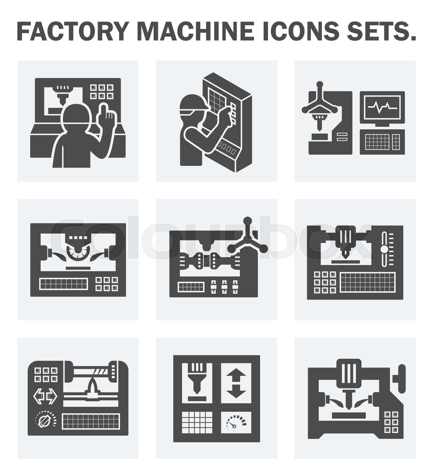 Cnc milling machine icon | Stock vector | Colourbox