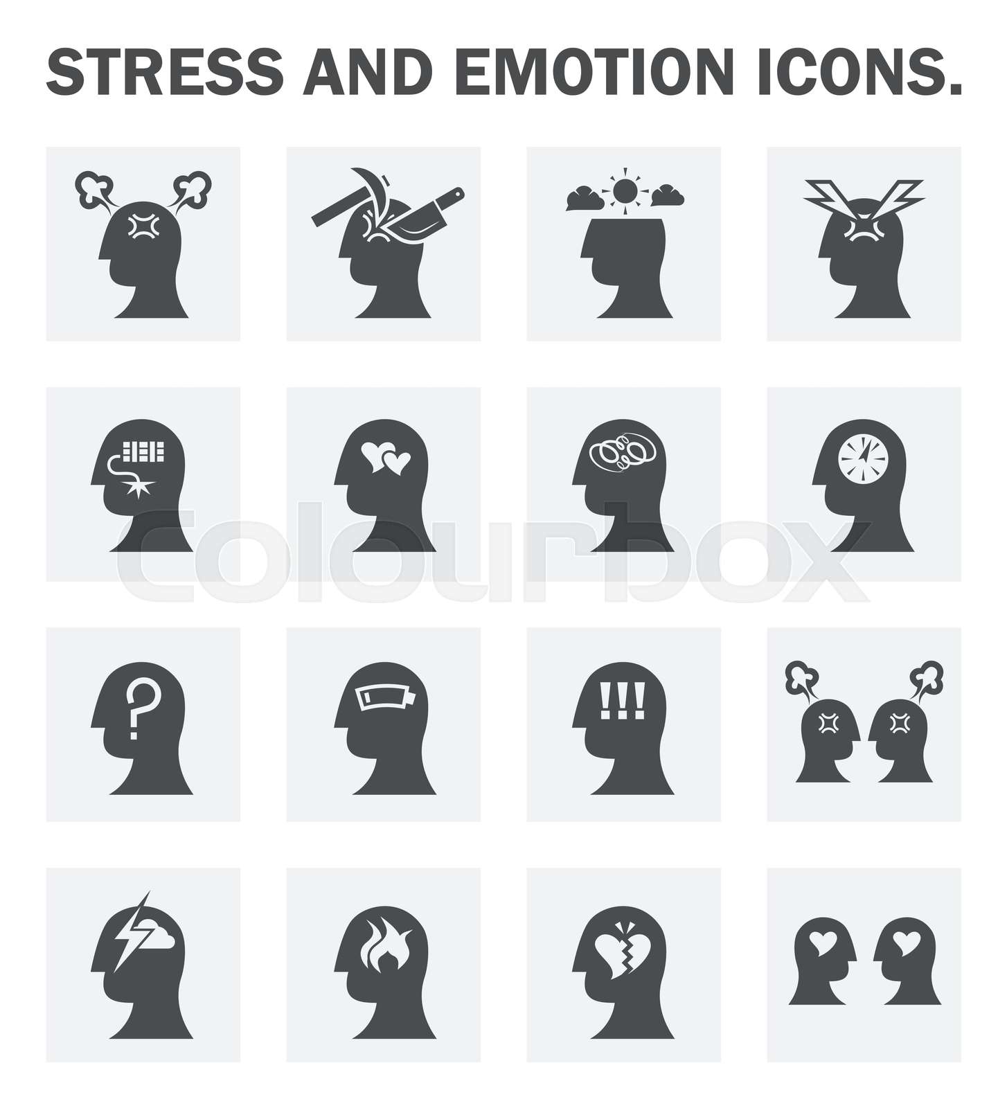 Stress emotion icon | Stock vector | Colourbox