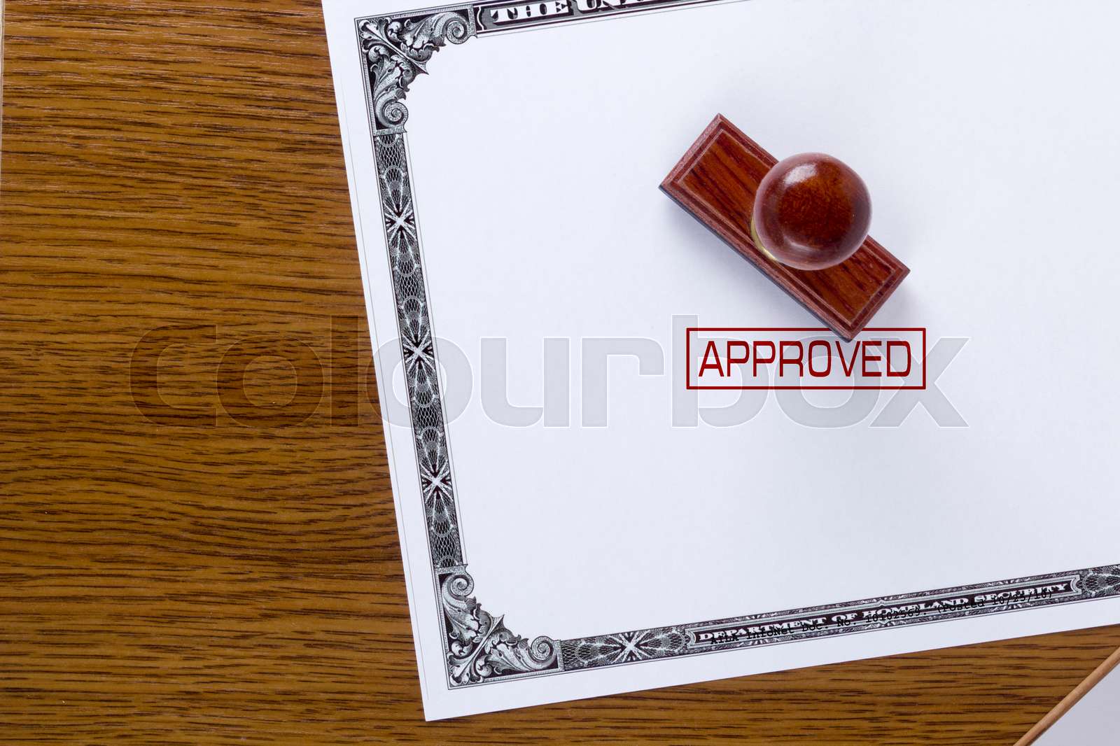 Approved citizenship stamp | Stock image | Colourbox