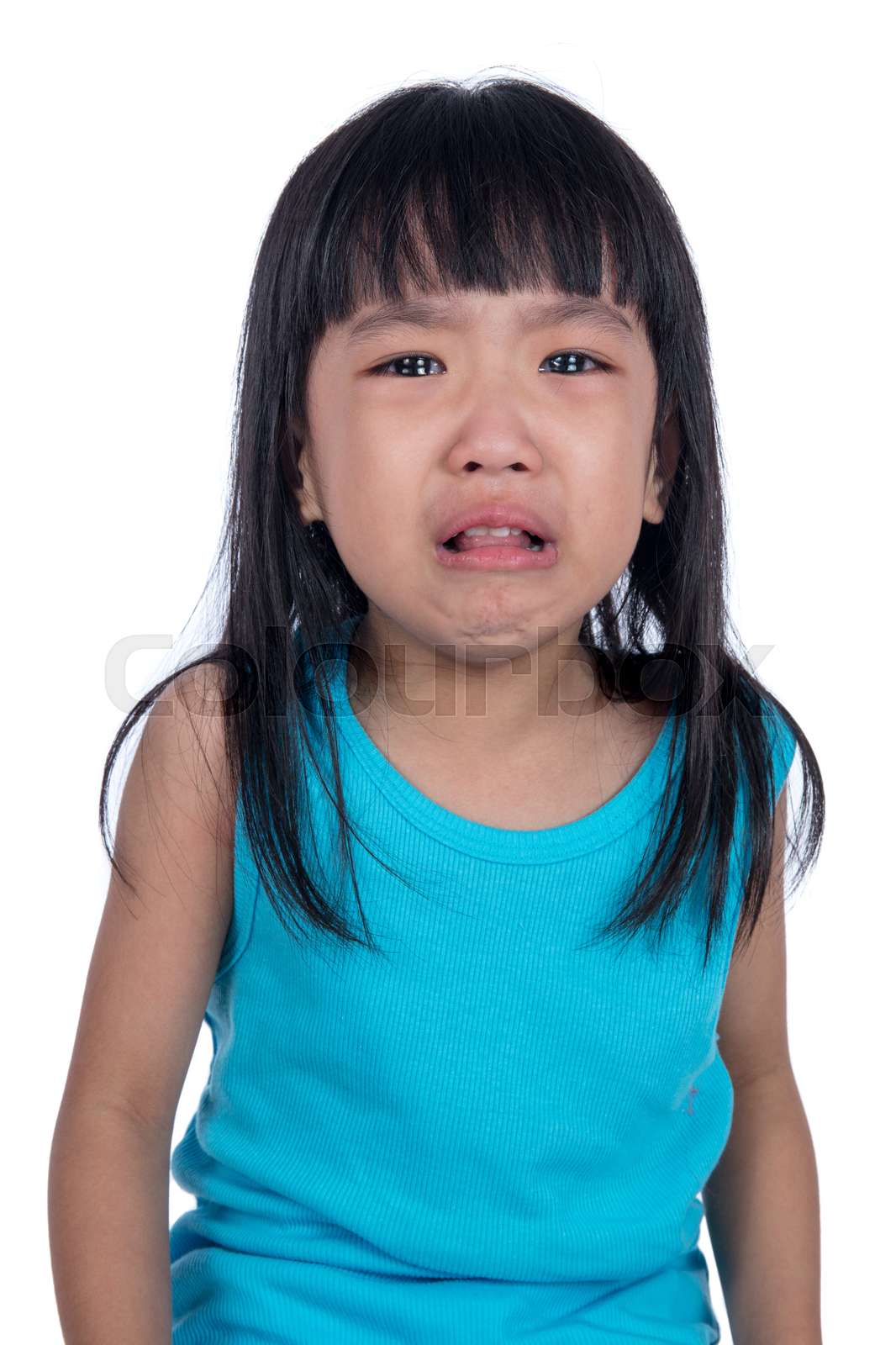 Crying Asian Chinese little girl | Stock image | Colourbox
