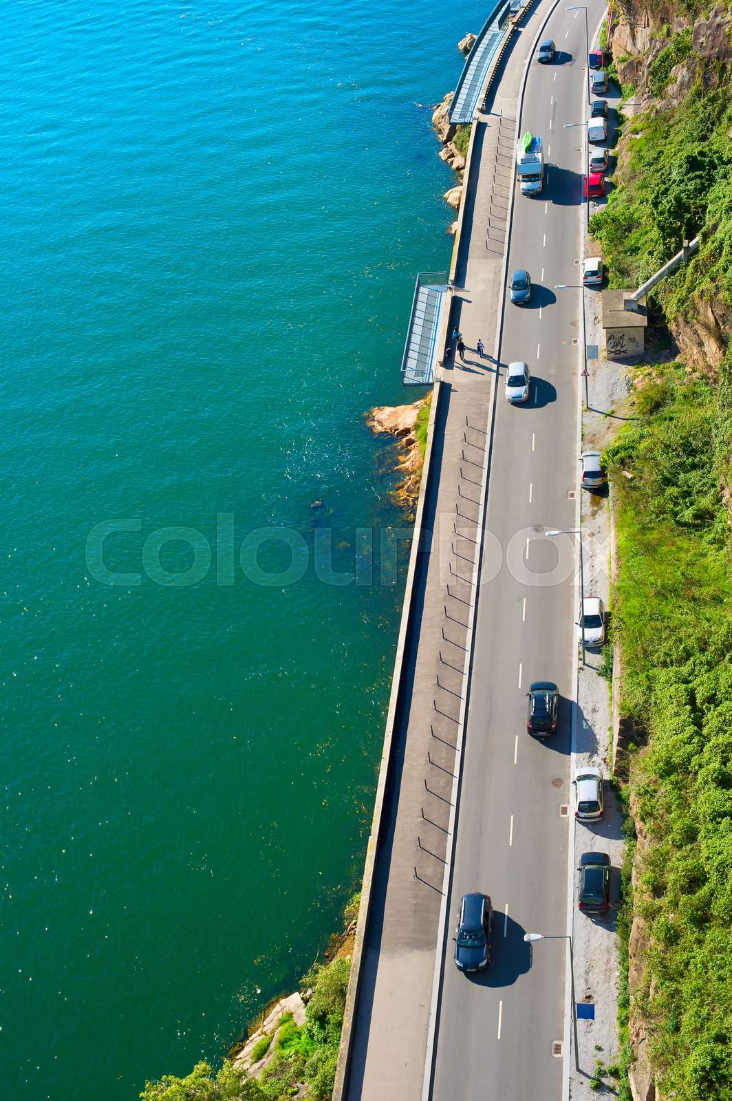 Aerial view of road traffic | Stock image | Colourbox