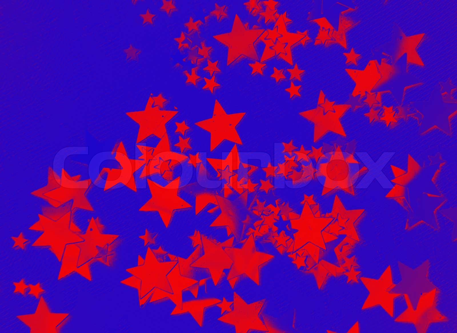Den blå baggrund med røde stjerner | Stock foto | Colourbox