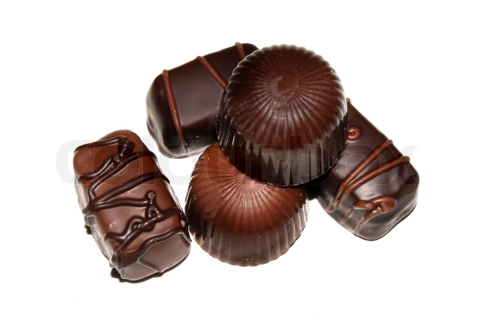 Diverse chokolade slik isoleret på hvidt | Stock foto | Colourbox