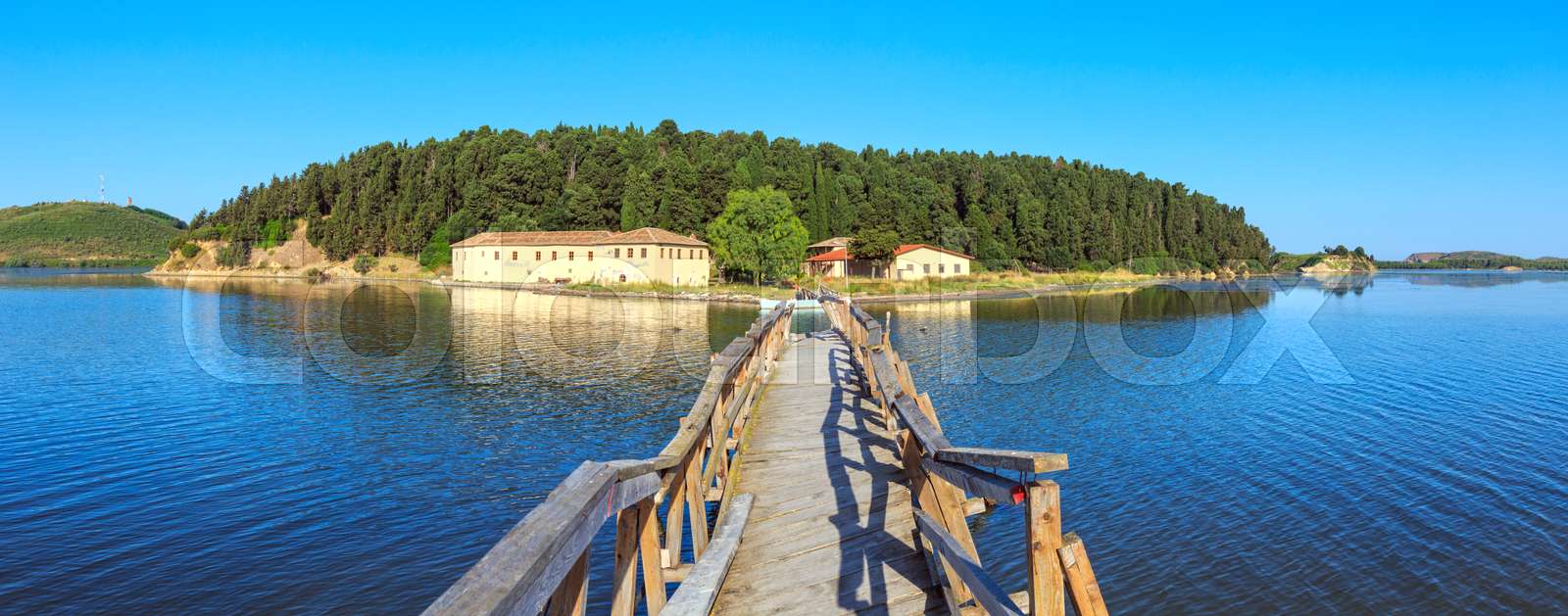 Isolated monastery (Zvernec, Albania). | Stock image | Colourbox