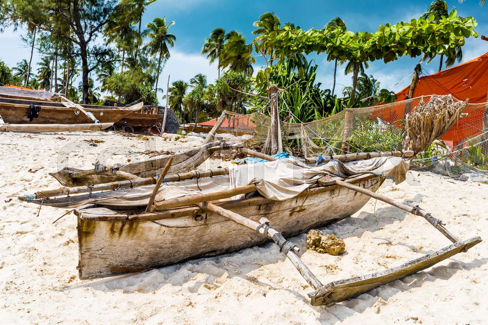traditional african fishing boat on a beach | Stock image | Colourbox