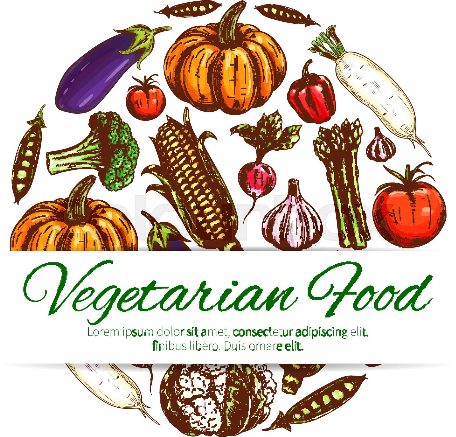 Vegetable symbol of fresh organic veggies | Stock vector | Colourbox