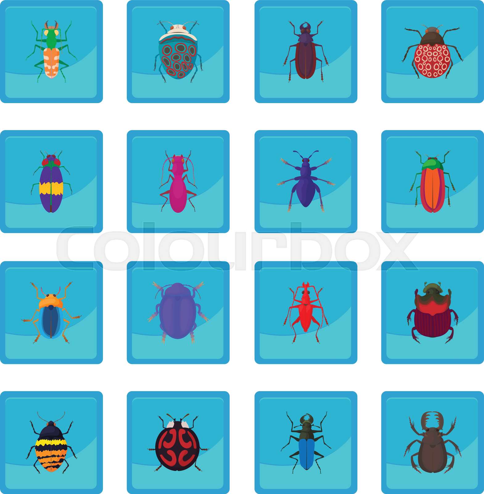 Insect bug icon blue app | Stock vector | Colourbox