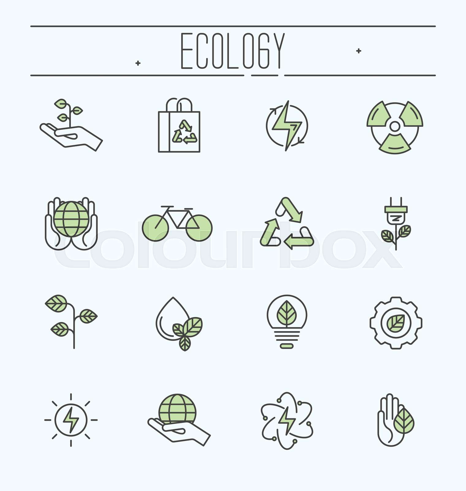 erneuerbar, umwelt-, icon | Stock-Vektor | Colourbox
