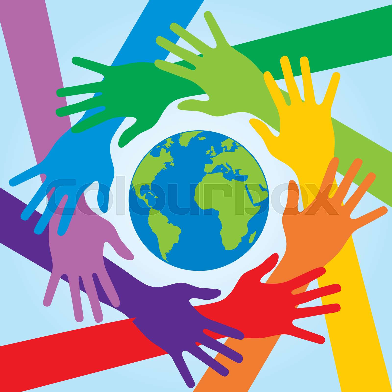 Human arms around planet earth | Stock vector | Colourbox