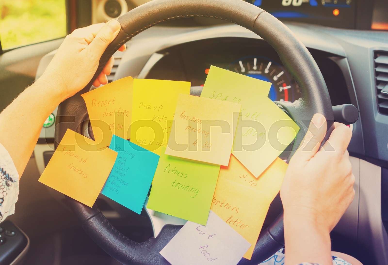 To do list in a car | Stock image | Colourbox