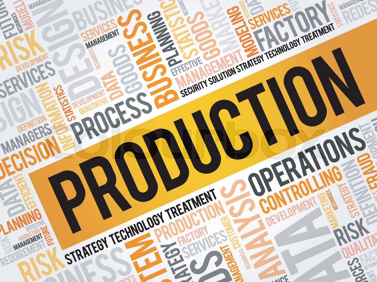 PRODUCTION word cloud | Stock vector | Colourbox