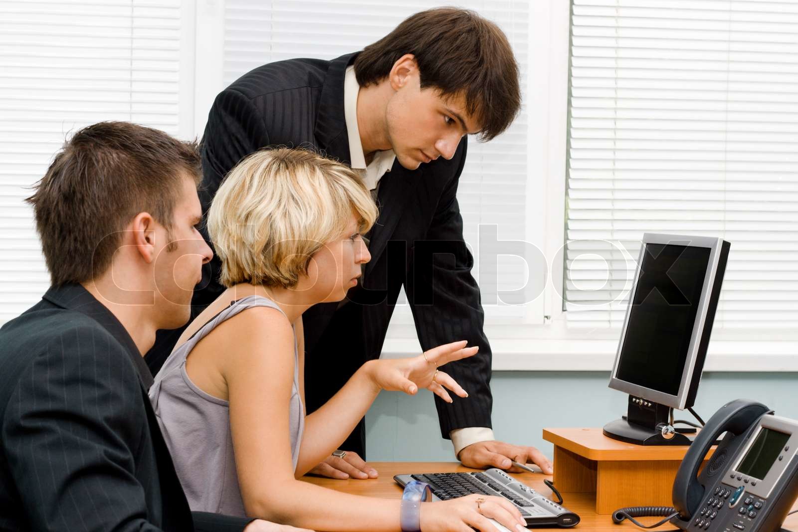 Business team working at the computer | Stock image | Colourbox