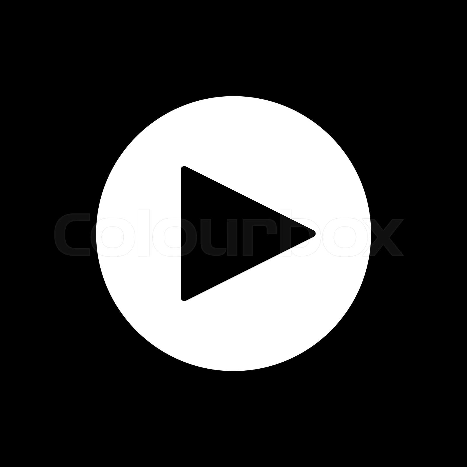 play button. vector icon in linear style isolated on black. Audio or video icon. | Stock vector ...