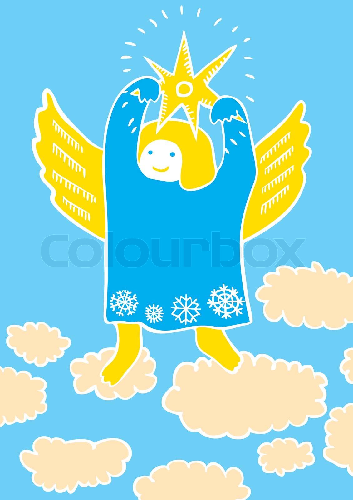 Angel with star | Stock vector | Colourbox