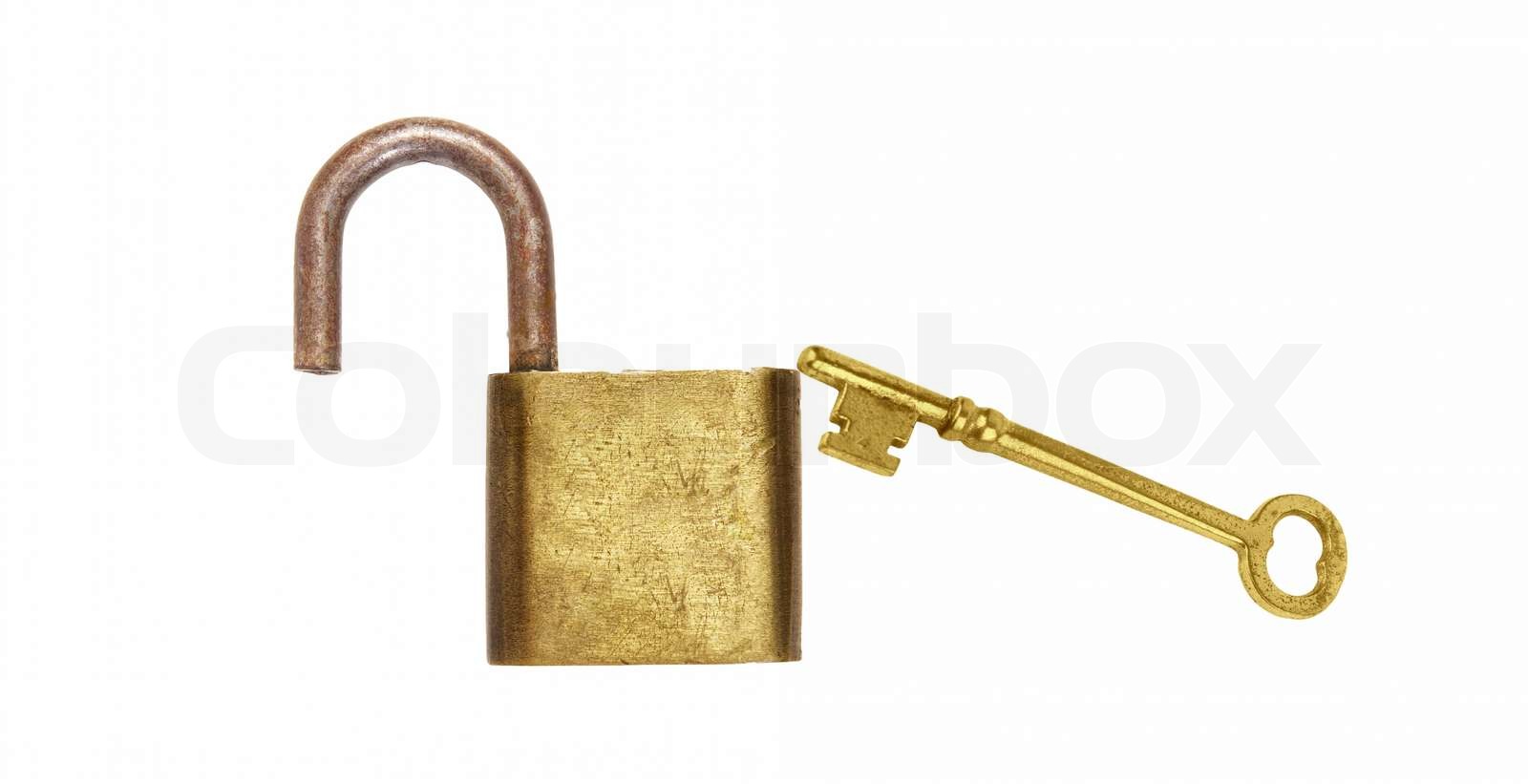 lock and key isolated on white | Stock image | Colourbox