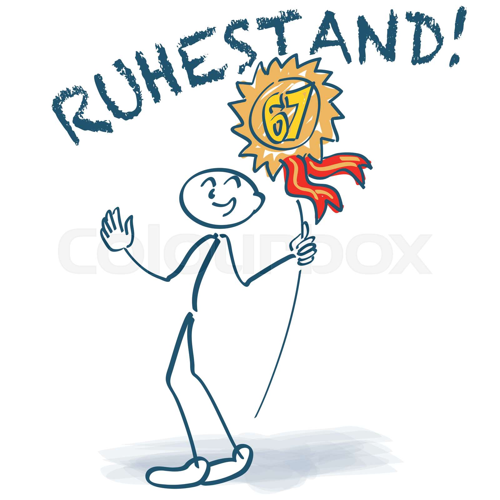 ruhestand, rente, strichmännchen | Stock vector | Colourbox