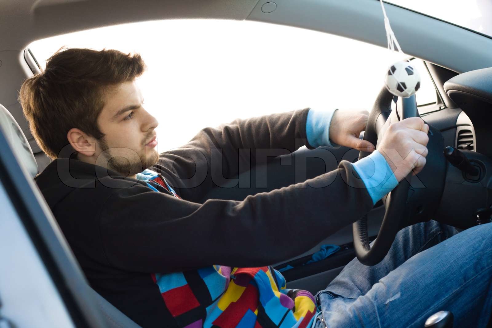 auto, jung, fahrer | Stock Bild | Colourbox