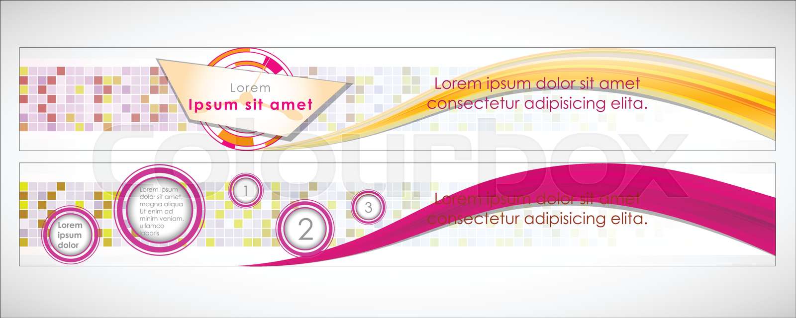 Vector Header Horizontal Web Menu Design. | Stock vector | Colourbox